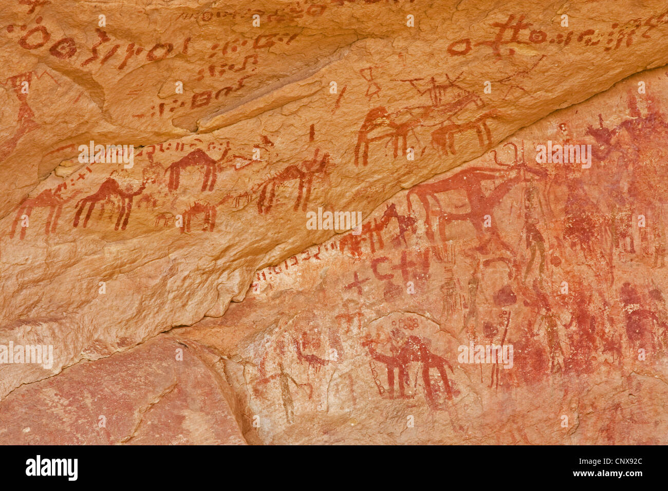 prehistoric rock paintings in the Tadrart Valley at the Acacus ...