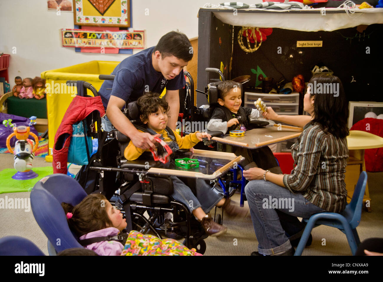Child In Wheelchair In Classroom