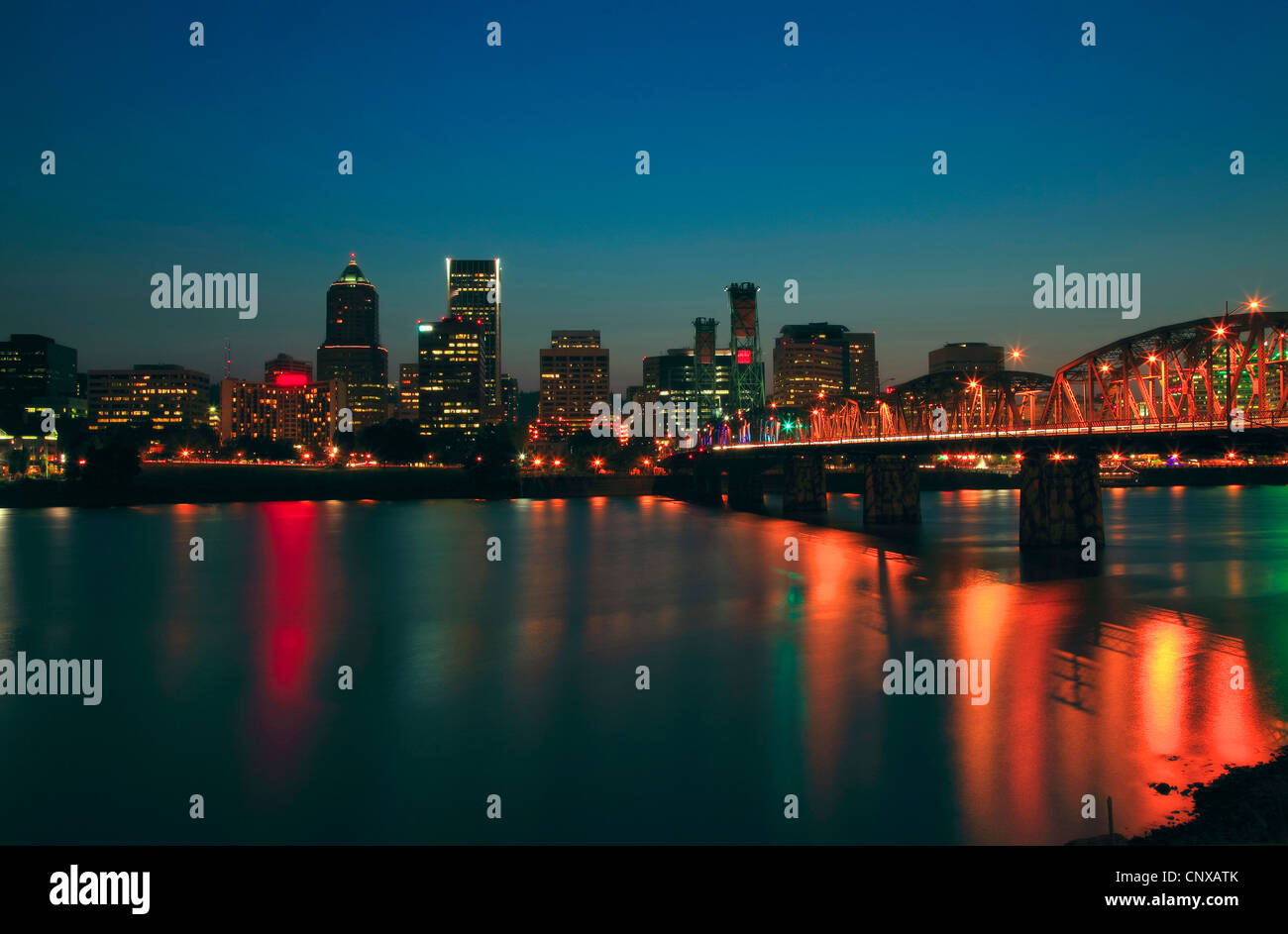 Night scene, Portland Oregon Stock Photo - Alamy