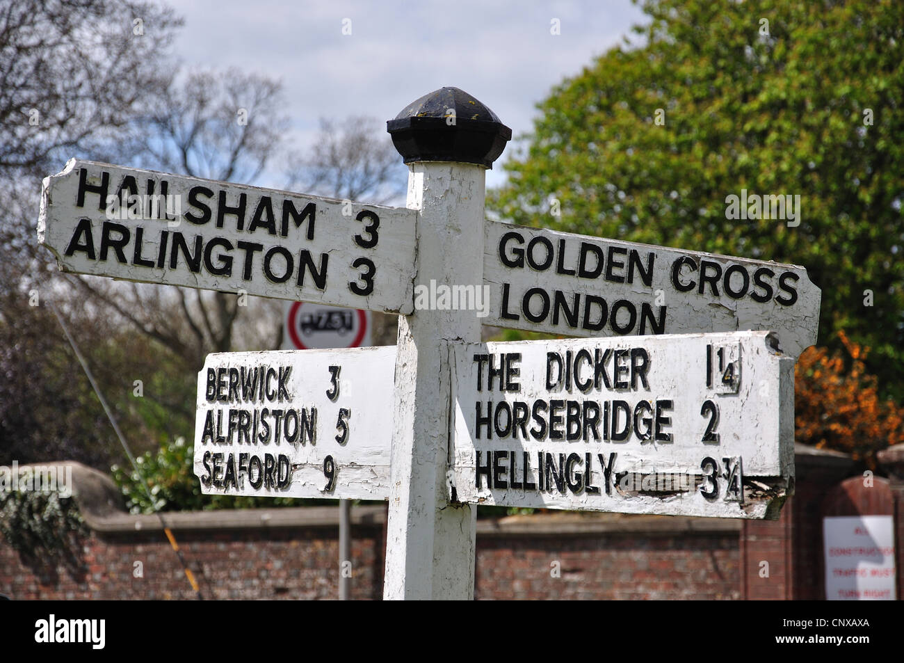 Wooden direction sign, Upper Dicker, Arlington, East Sussex, England ...