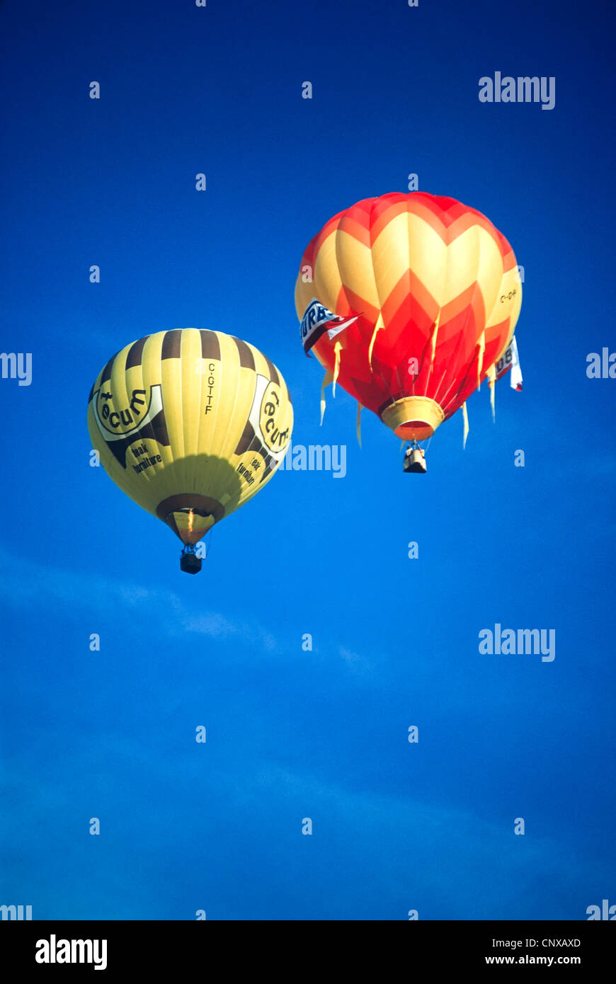 Tecum and Turbo hot air ballons take off during the Calgary Stampede ...