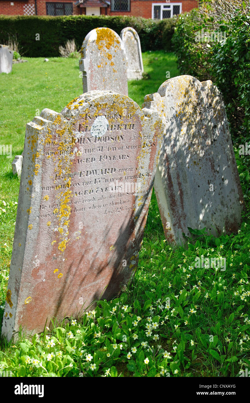 Ancient gravestones in churchyard, Holy Trinity Church, Upper Dicker ...
