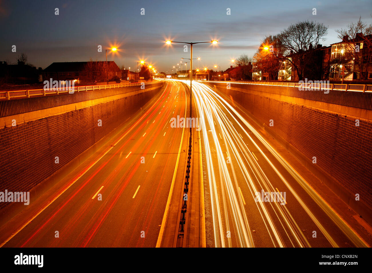 Lamp post night motorway hi-res stock photography and images - Alamy