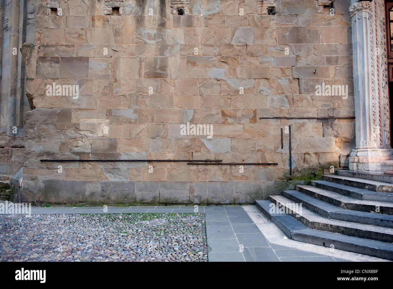 Guild measuring rods set into the wall of Santa Maria Maggiore, Bergamo ...