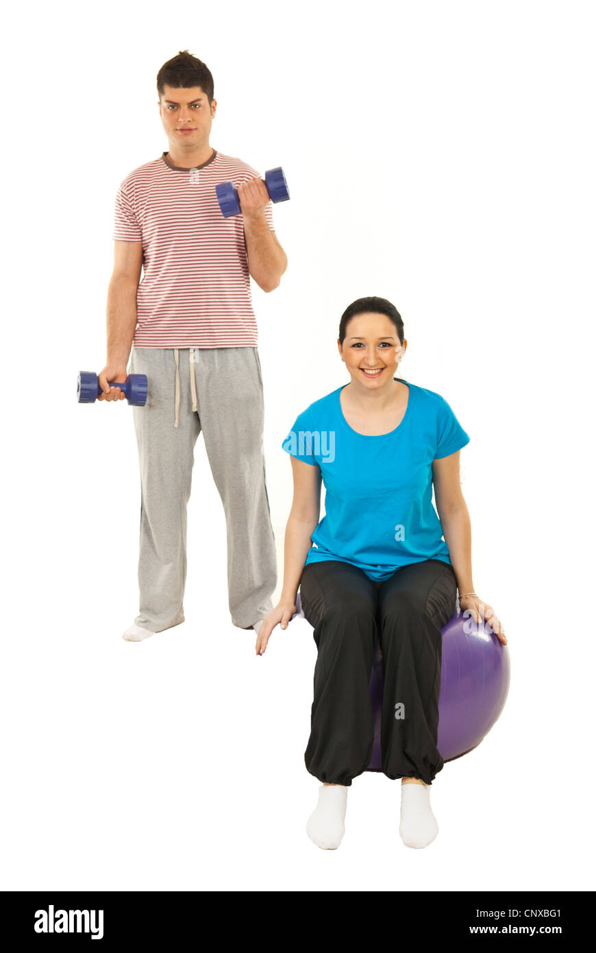 Man exercises on pilates Cut Out Stock Images & Pictures - Alamy