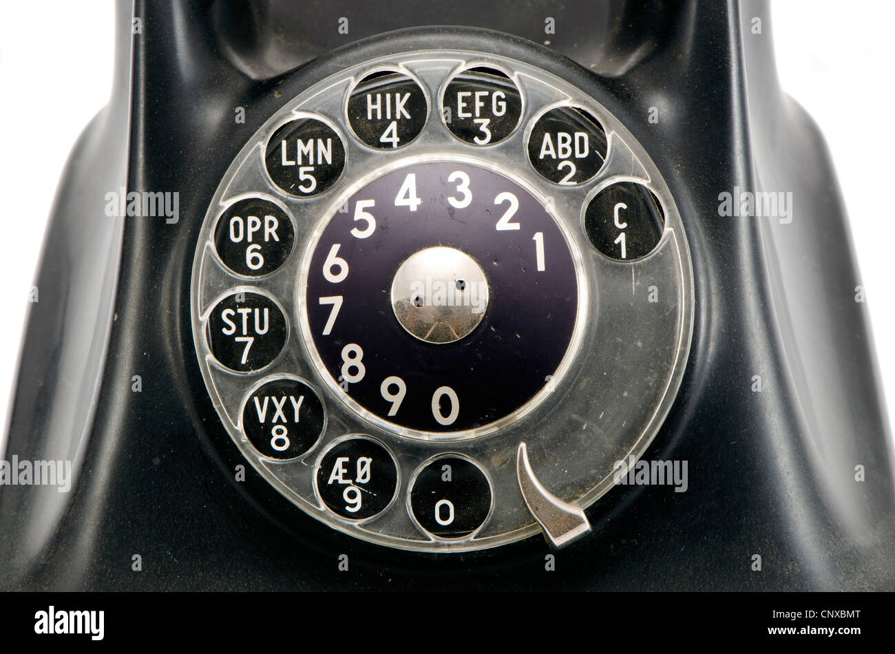 vintage black telephone dial with numbers Stock Photo - Alamy
