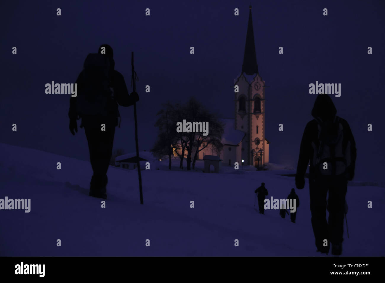 Winter walk to church Stock Photo - Alamy