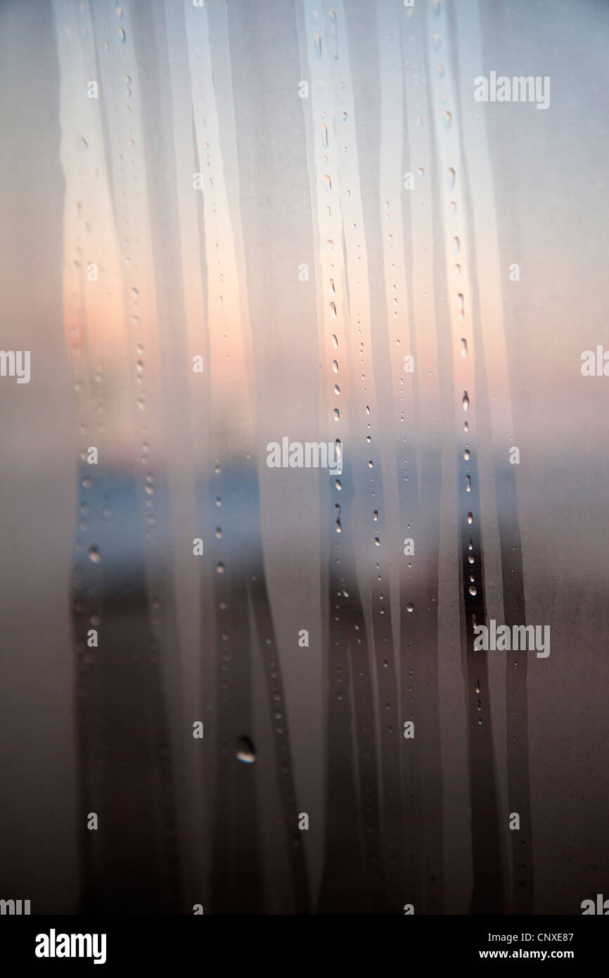 A fogged up window with streaks Stock Photo - Alamy