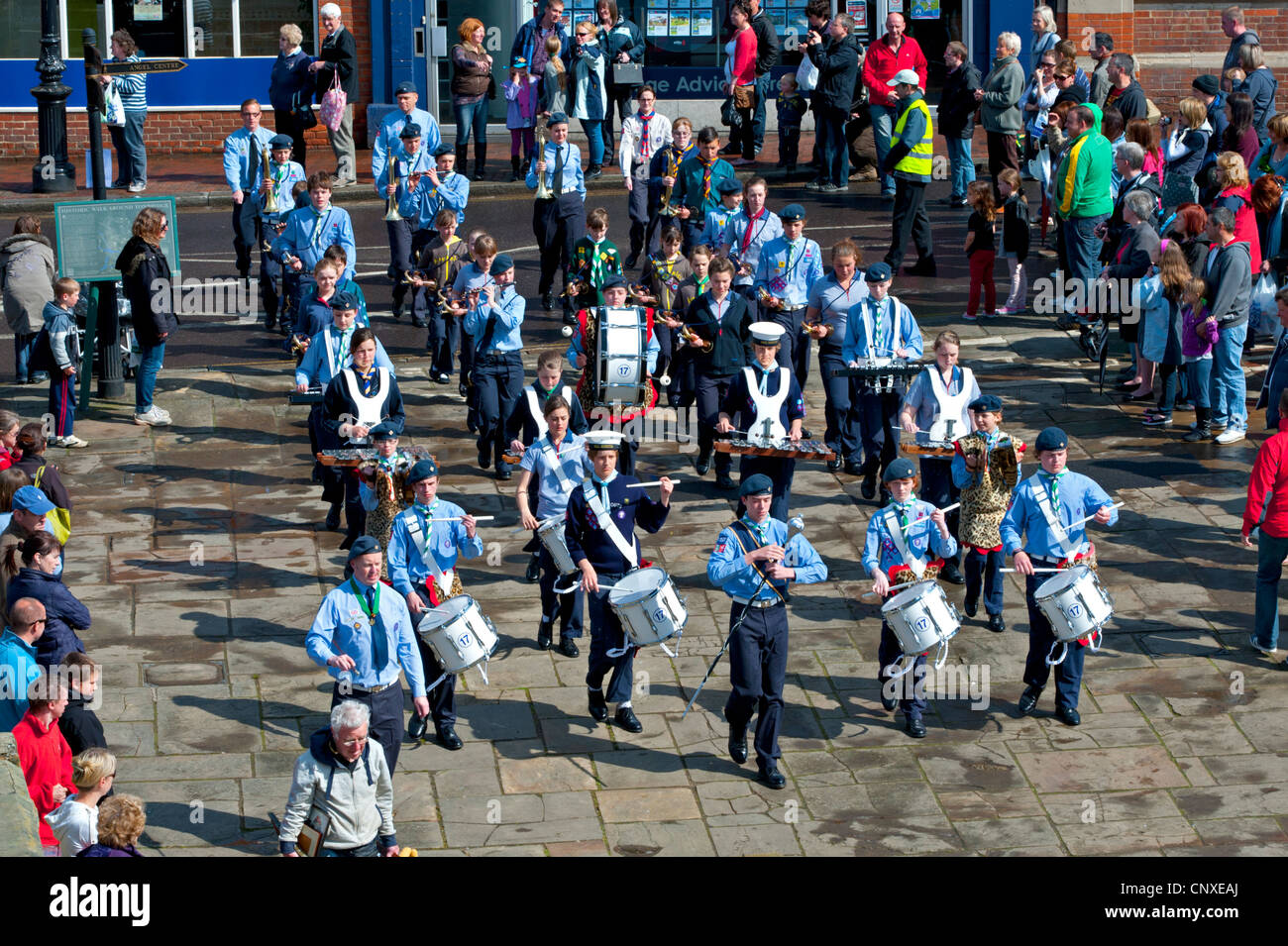 Members of Tonbridge scout group band take part in a St. George's Day ...