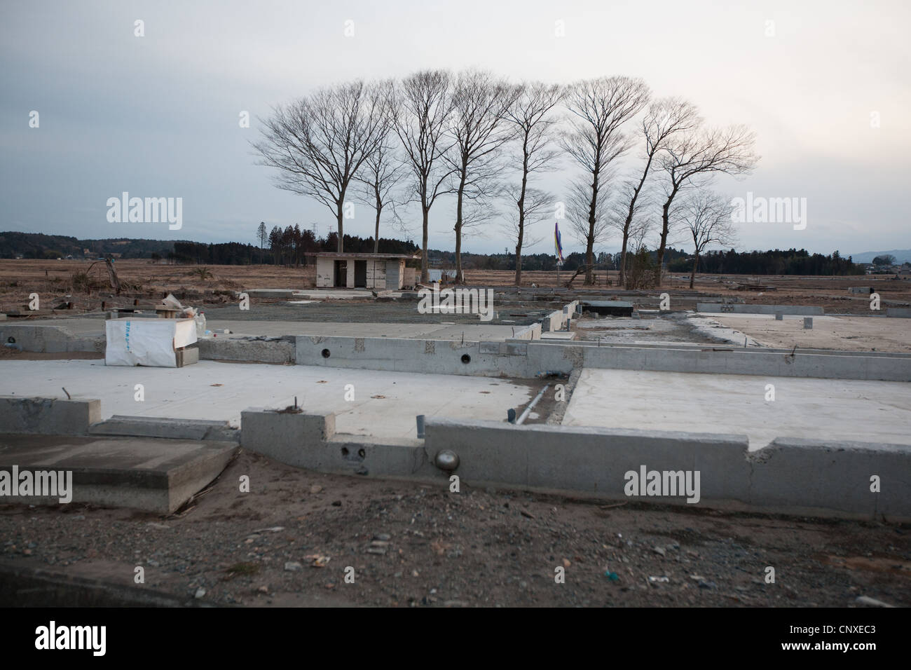 The tsunami-hit zone of Minami-Soma town, in Tohoku, Japan. Minami-Soma ...