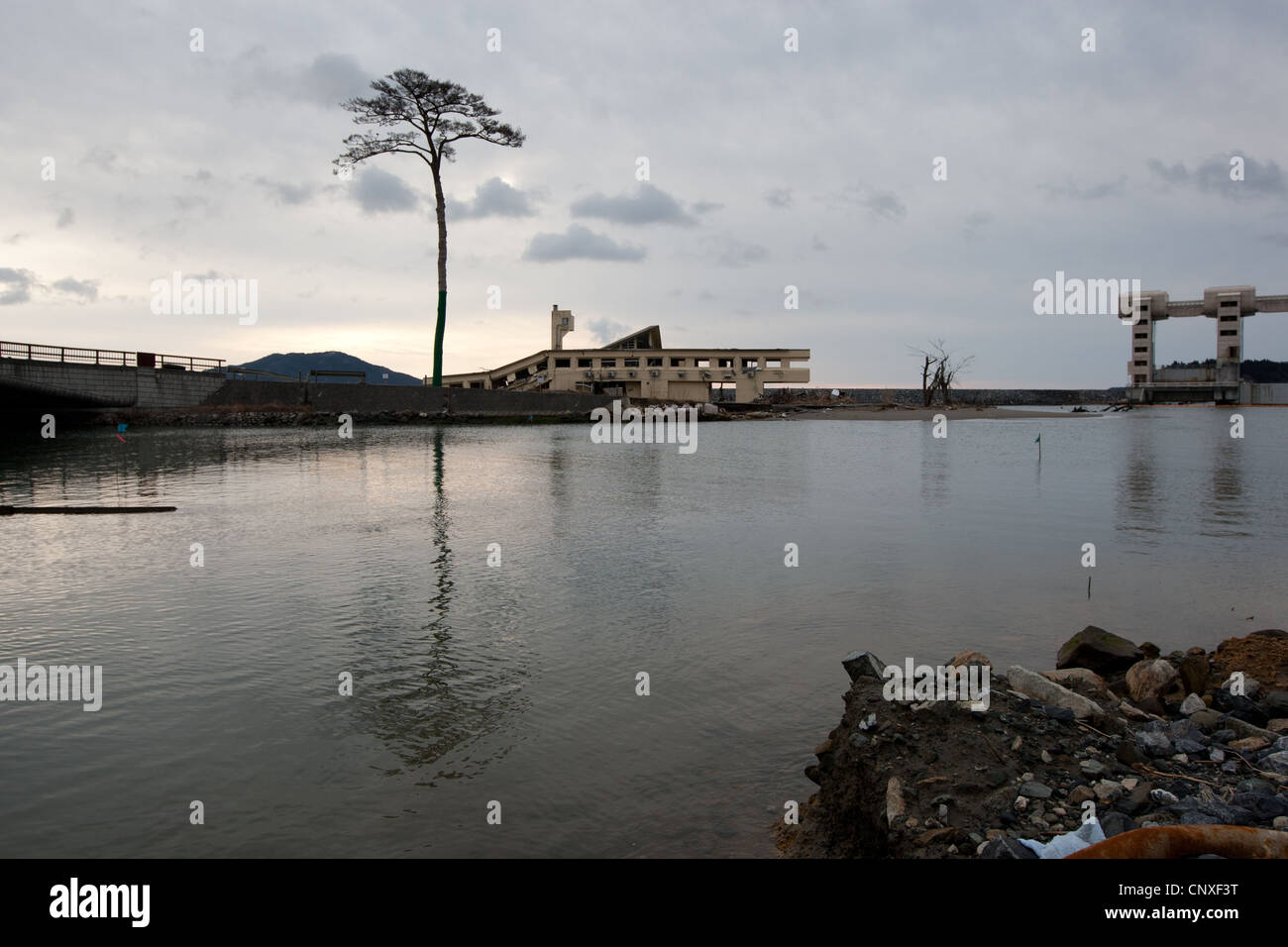 The aftermath of the March 11th 2011 tsunami in Rikuzentakata, Tohoku ...