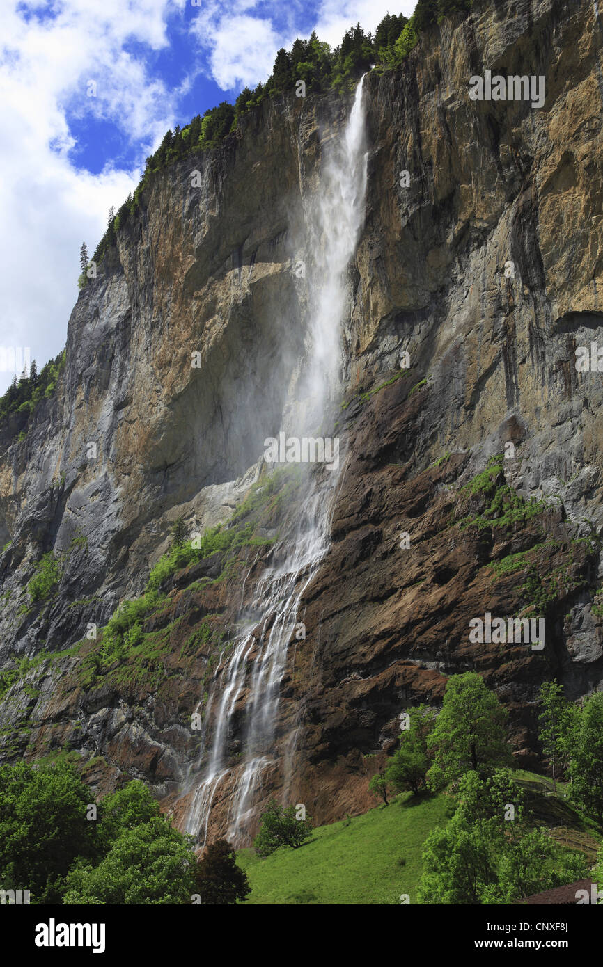 Staubbach Falls (297 m), Switzerland, Berne, Bernese Oberland Stock ...