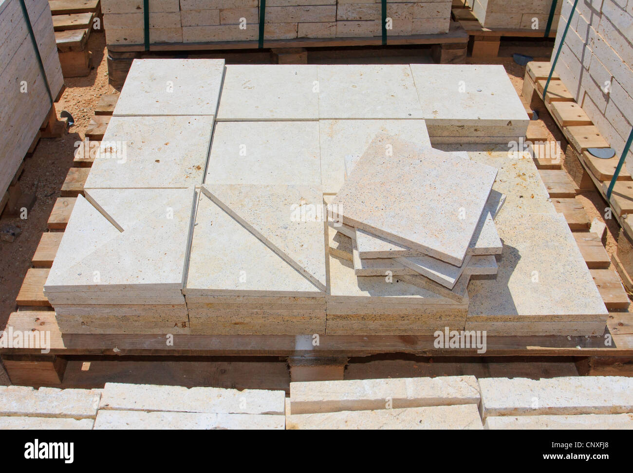 Blocks of limestone processed and ready for use Stock Photo - Alamy