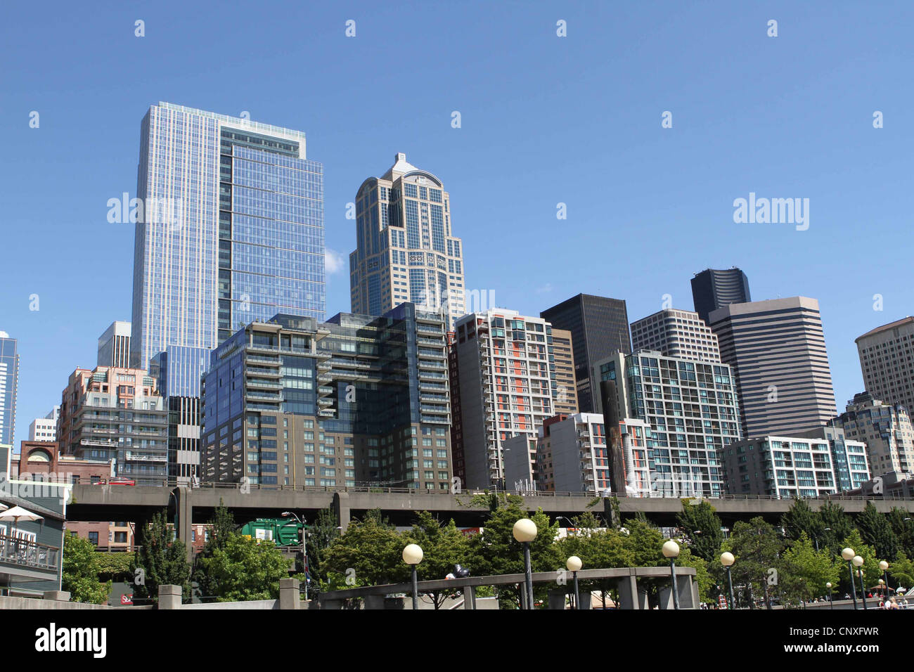 Downtown Seattle, Washington, and Elliot Bay Stock Photo - Alamy