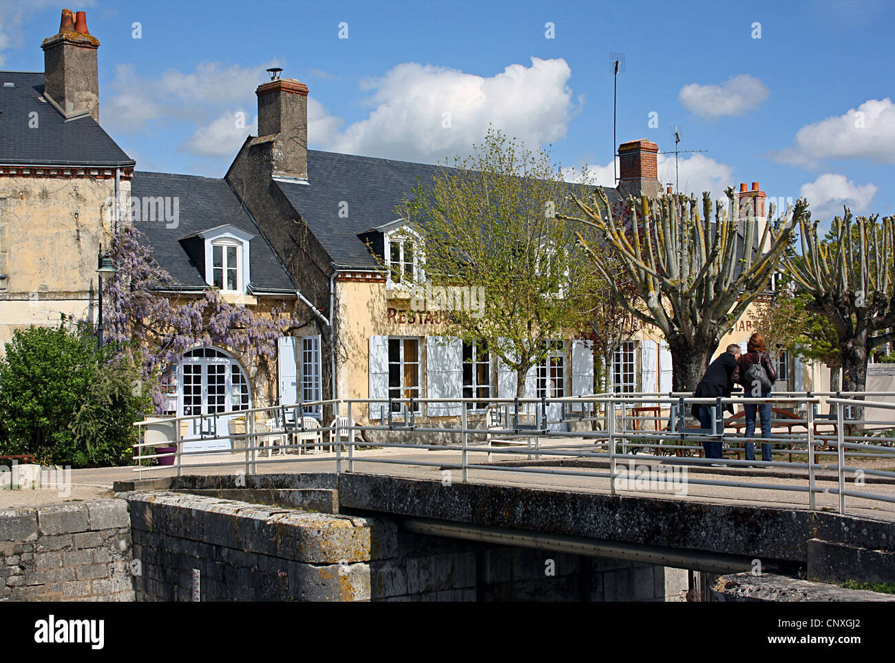 Combleux, France, bridge & lock, Canal d'Orléans Stock Photo - Alamy