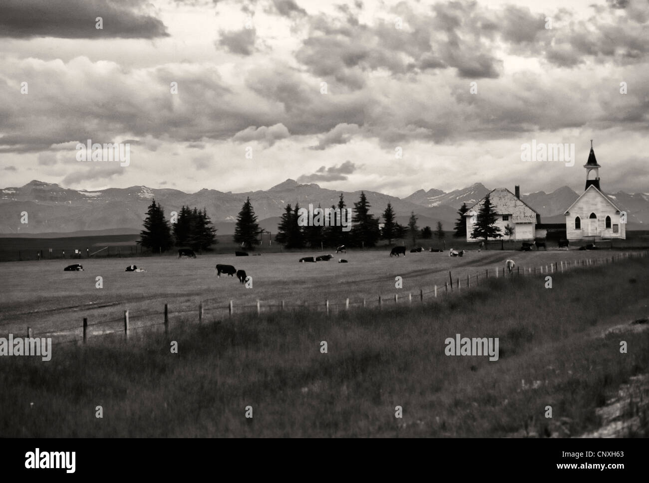 Rural church surrounded by farmland in rural Alberta Stock Photo - Alamy