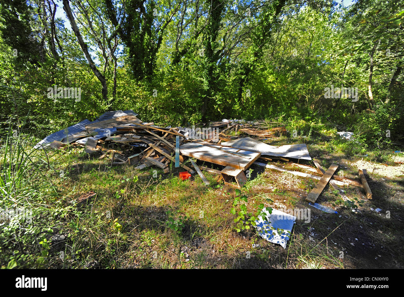 illegal waste disposal at a clearing, Montenegro, Insel Ada Stock Photo ...