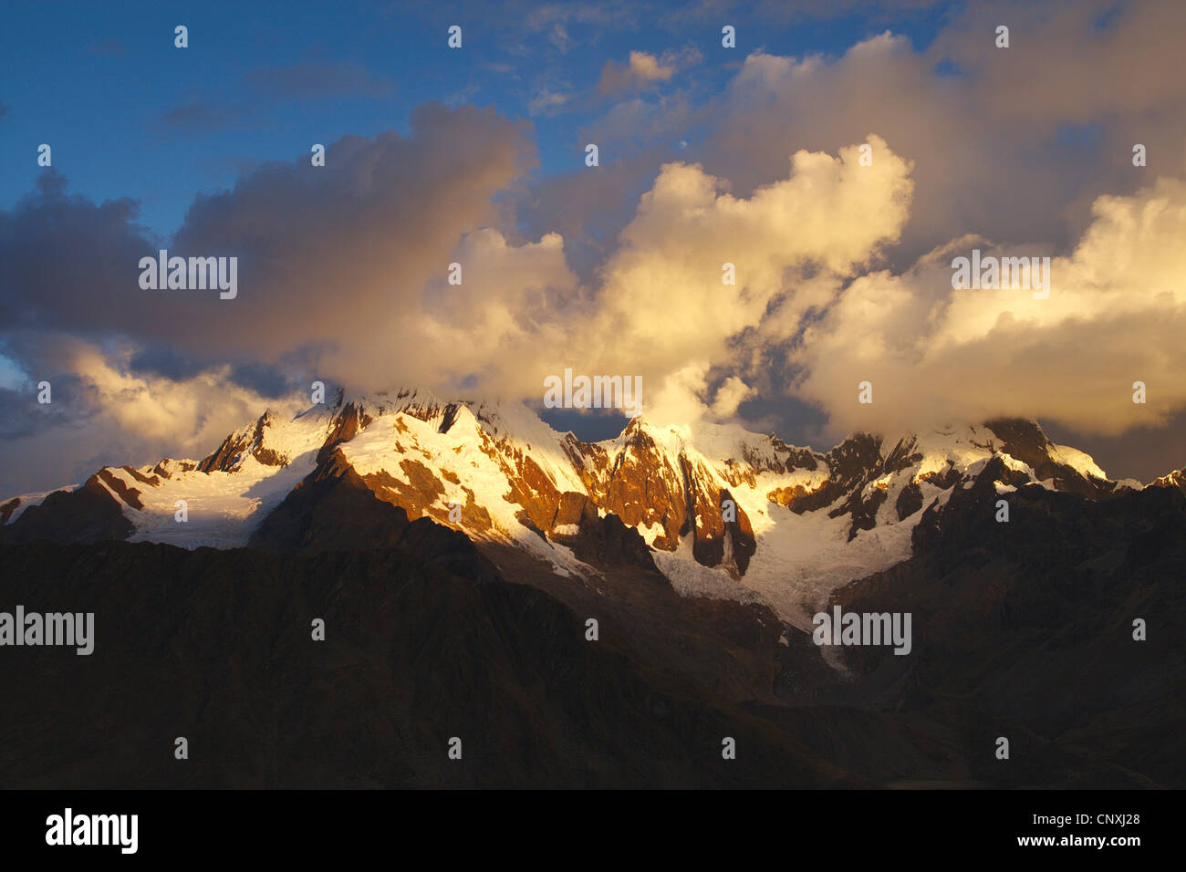 Nevados Pucajirca in evening light, Peru, Andes, Cordillera Blanca ...