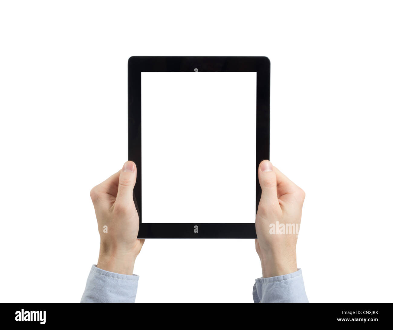 hands holding the tablet computer Stock Photo - Alamy
