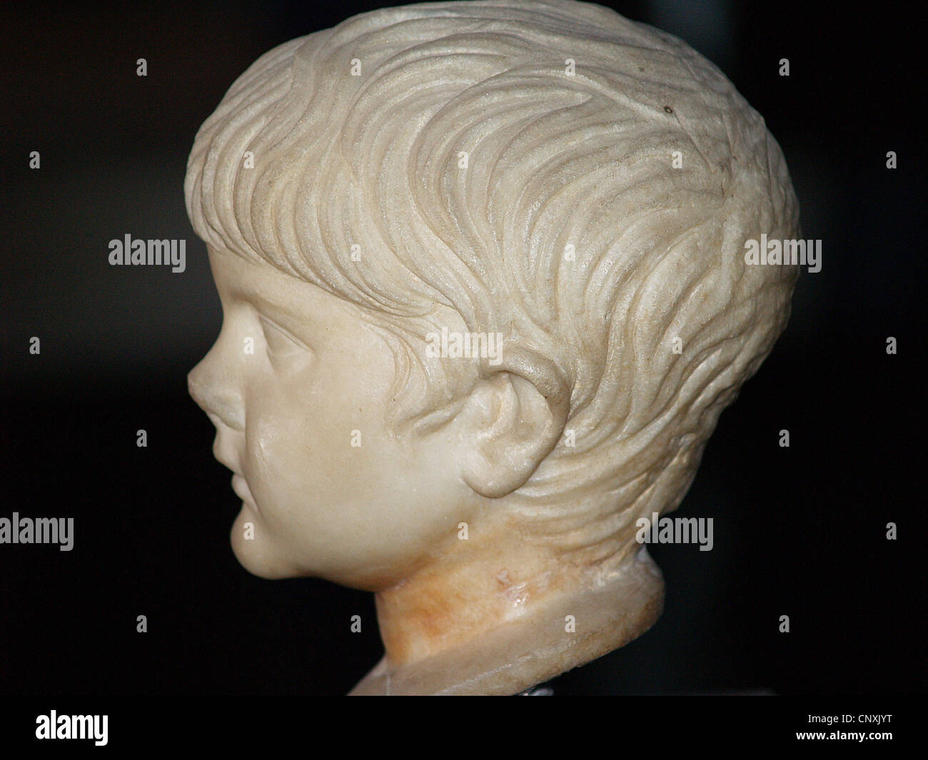 Stone bust of a child in the Curia of Roman Forum,Rome Stock Photo - Alamy