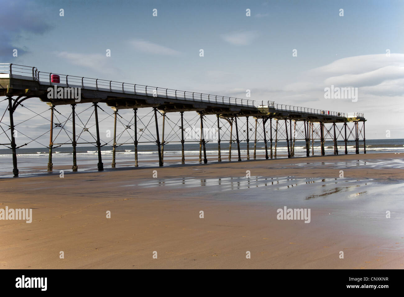 The pier in Saltburn-by-the-Sea, using a neutral density filter Stock ...
