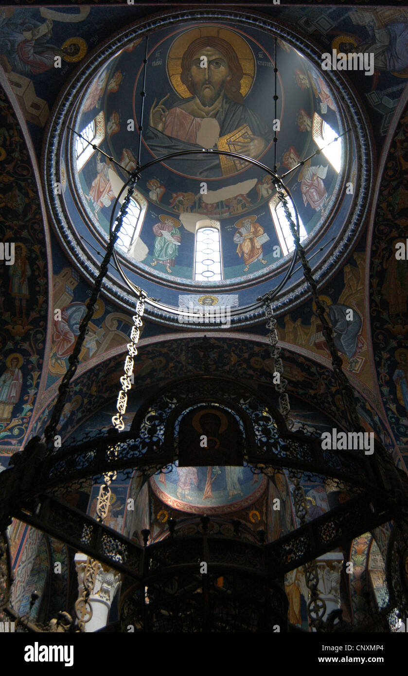 Mosaic interior of St George's Church at Oplenac Hill in Topola, Serbia ...