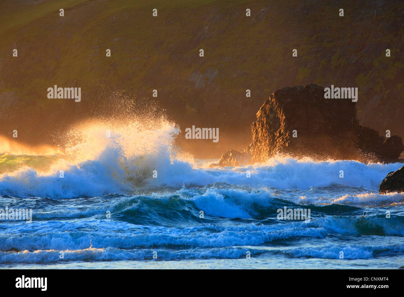 rock in surge, United Kingdom, Scotland, Sutherland Stock Photo - Alamy