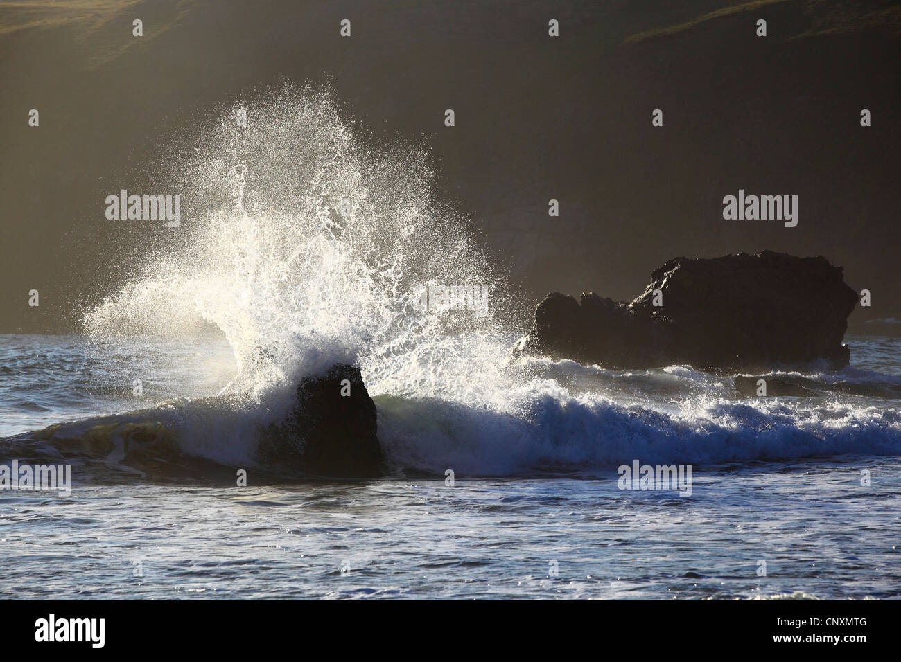 rock in surge, United Kingdom, Scotland, Sutherland Stock Photo - Alamy