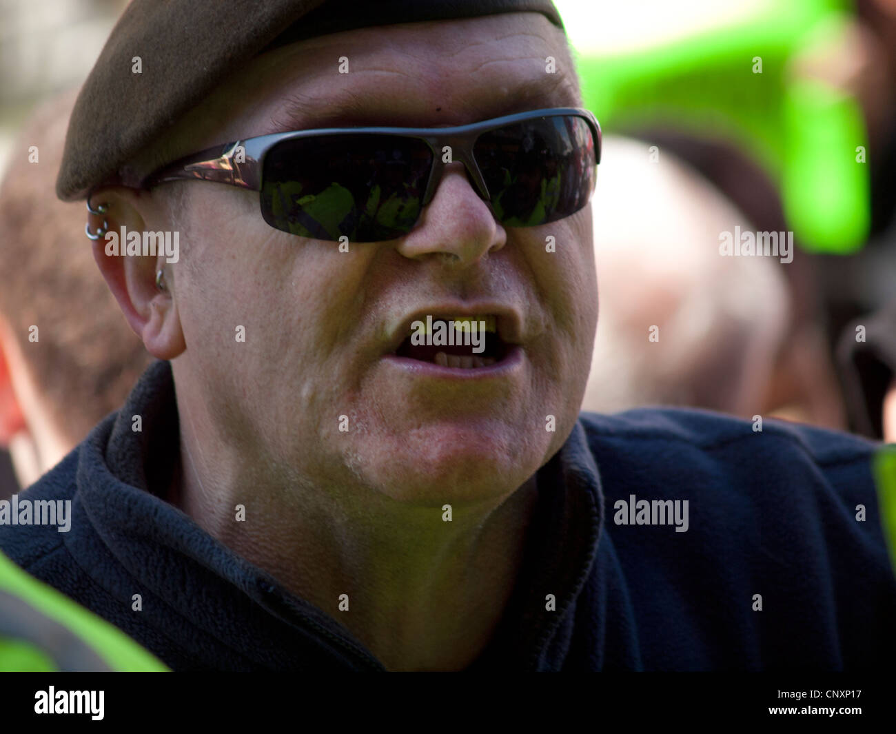 Man on EDL rally in Brighton Stock Photo - Alamy