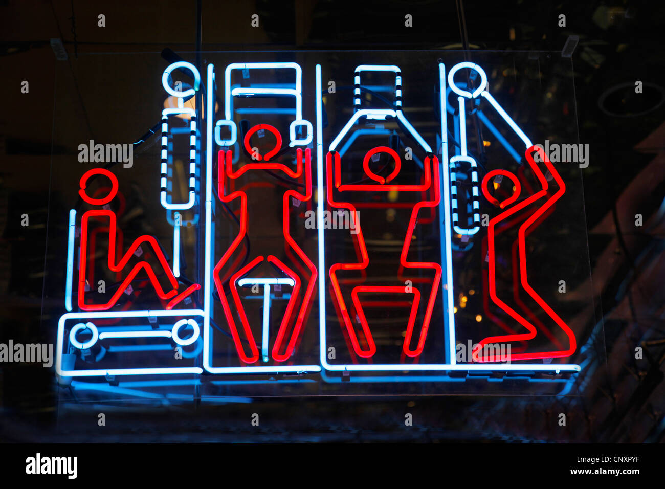 Neon exercise sign hi-res stock photography and images - Alamy