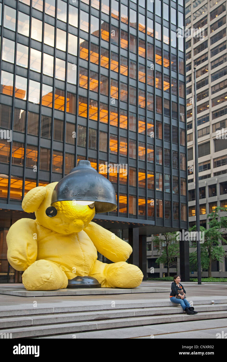 untitled lamp and bear by Urs Fischer on Park ave in Manhattan NYC ...
