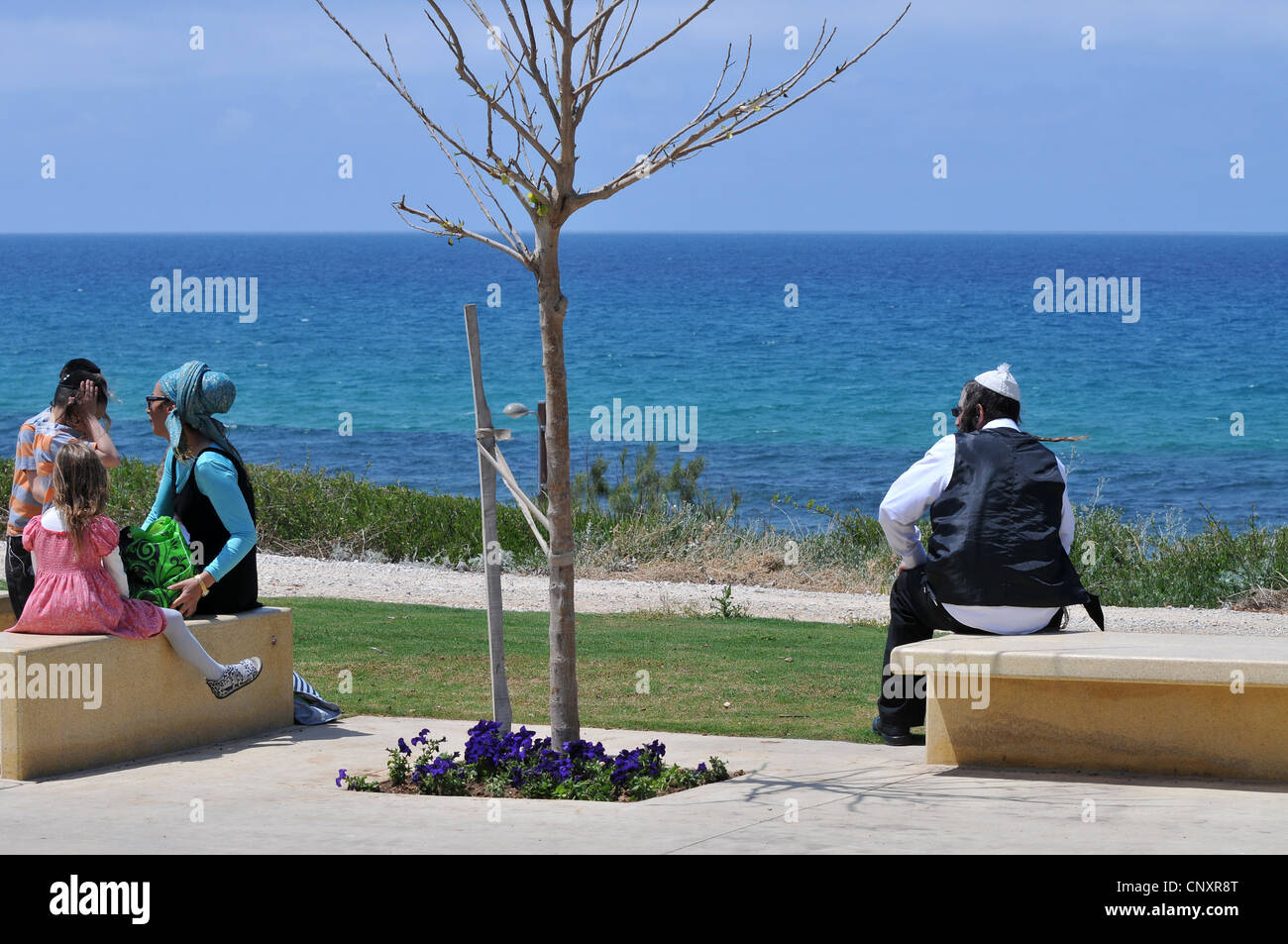 Israelis visit in Hecht Park in Haifa on Independence Day Stock Photo ...