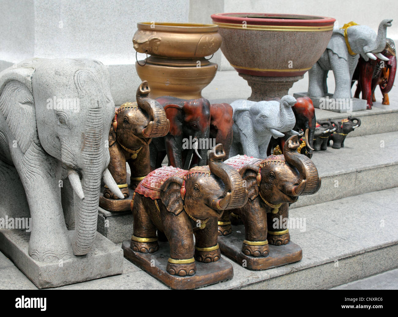 Offerings at a shrine to Ganesha, Bangkok, Thailand Stock Photo - Alamy