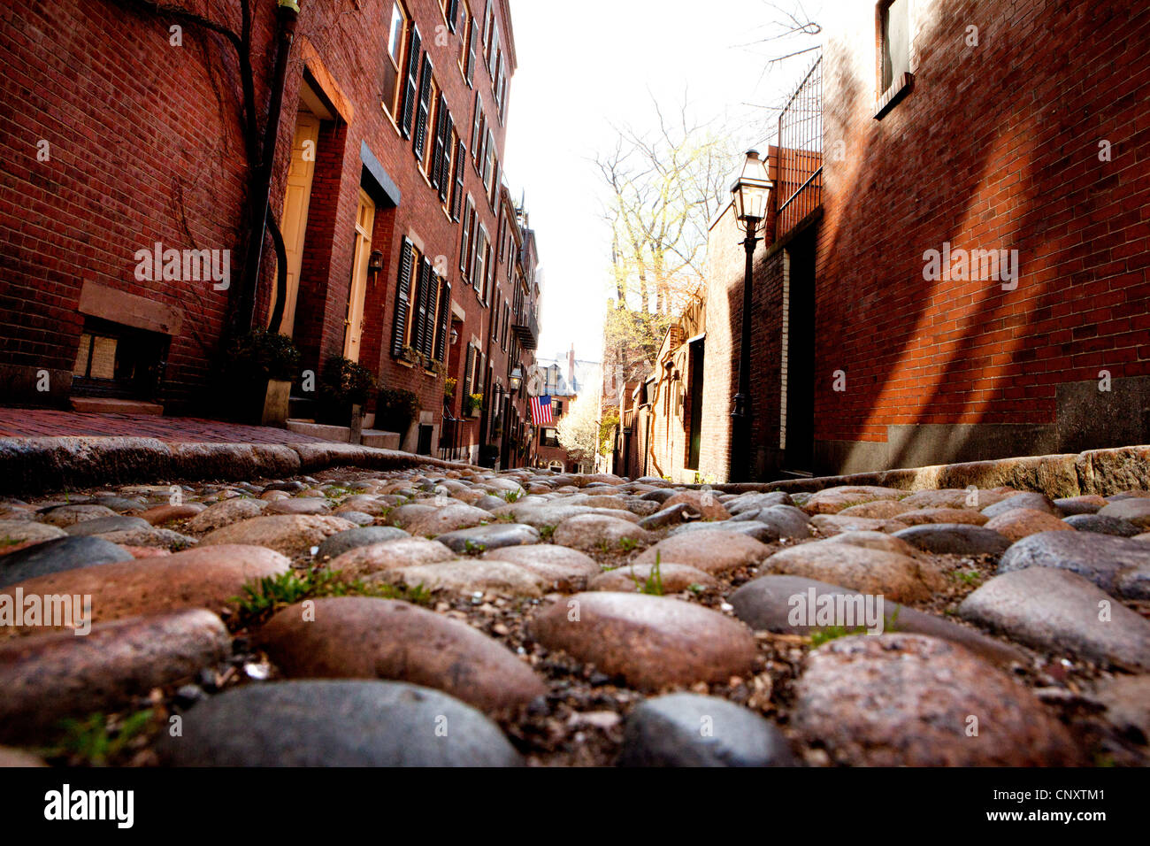 ACORN STREET BEACON HILL BOSTON MASSACHUSETTS COBBLE STREET MA CITY ...