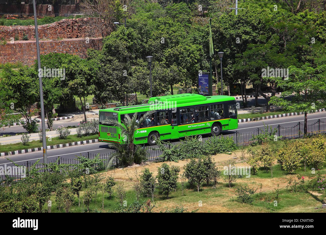 Bus on highway Stock Photo - Alamy