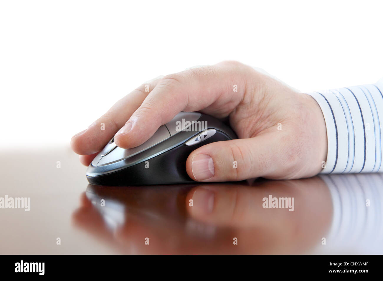 Male hand with computer mouse Stock Photo - Alamy