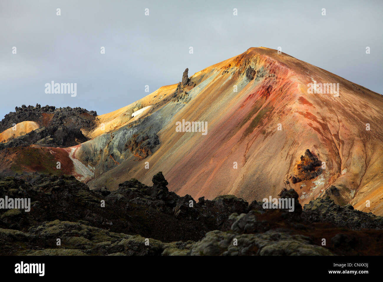 mountains of Rhyolite in a volcanic landscape, Iceland, Landmannalaugar ...