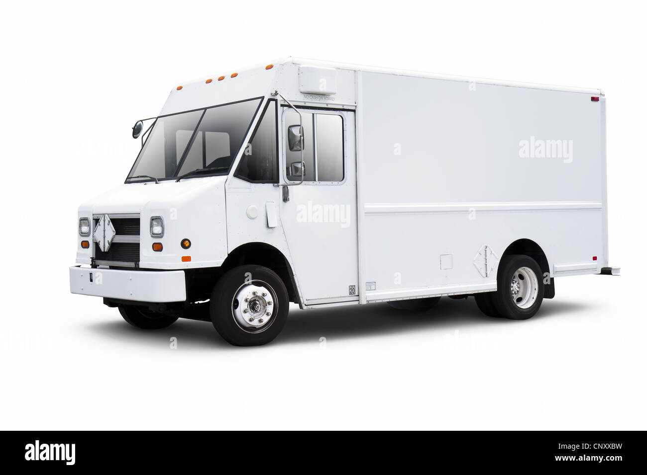 White delivery van isolated on white background with drop shadow Stock ...