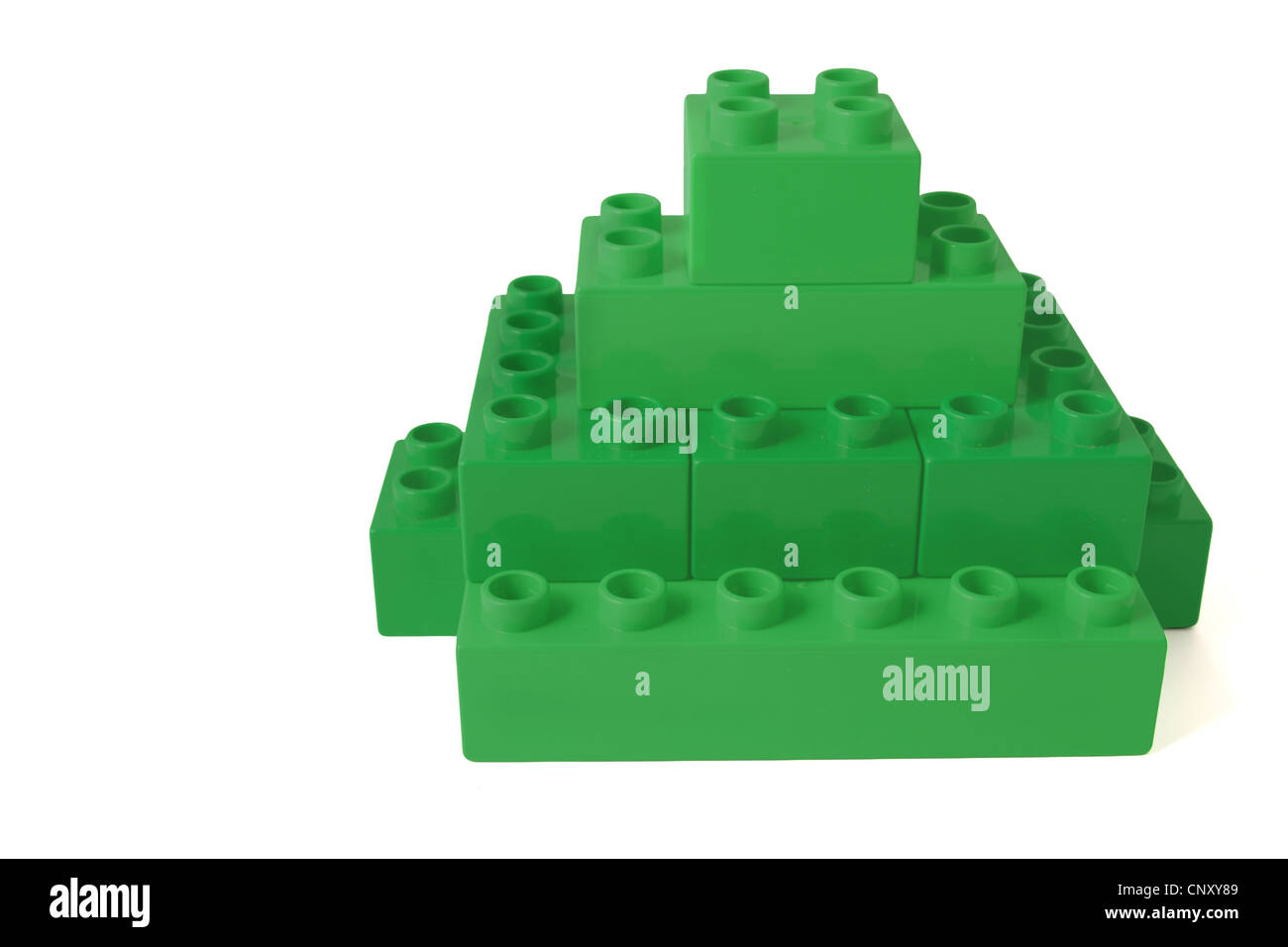 Pyramid made by plastic blocks Stock Photo - Alamy