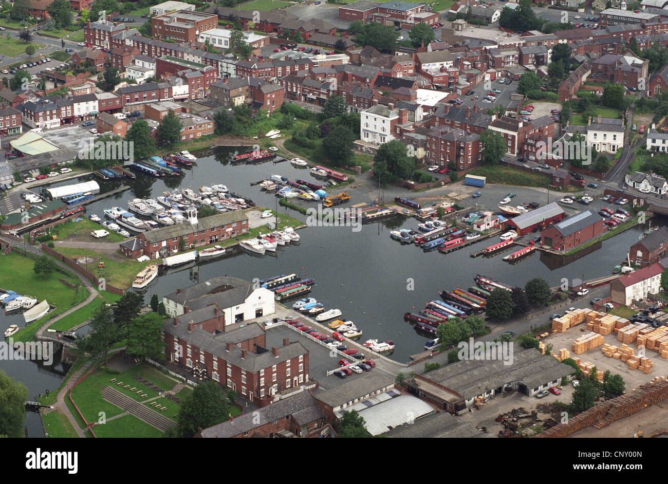 Aerial view of Stourport on Severn marina Worcestershire England Uk ...