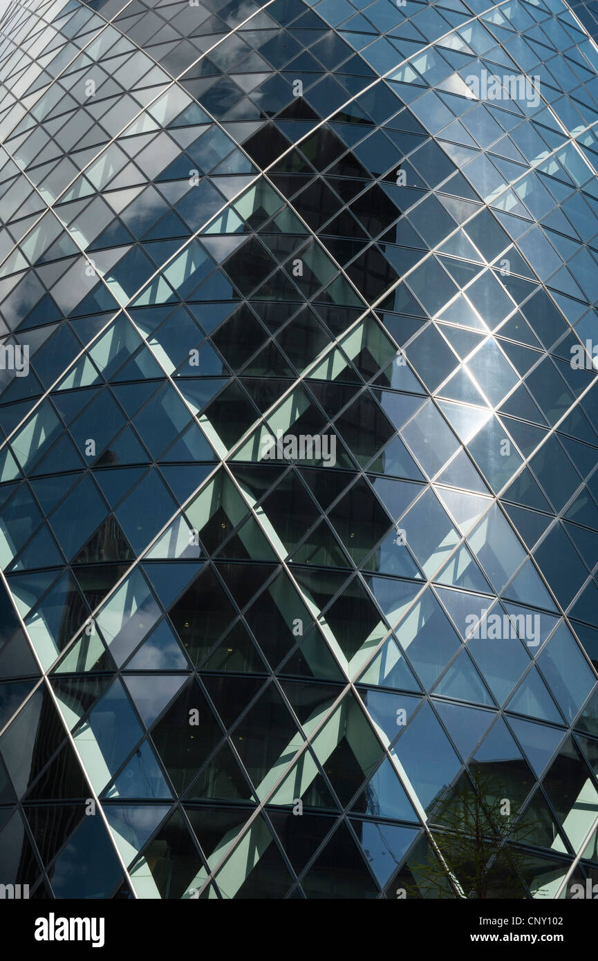 City of London reflections in the Swiss Re offices or The Gherkin or St ...