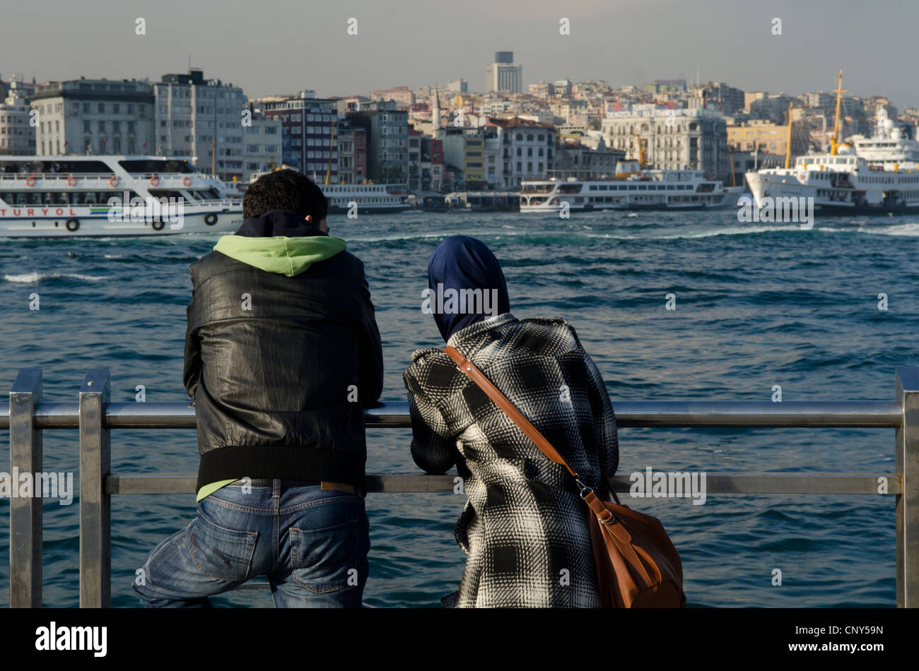 Young Turkish Muslim Couple Istanbul Stock Photo - Alamy