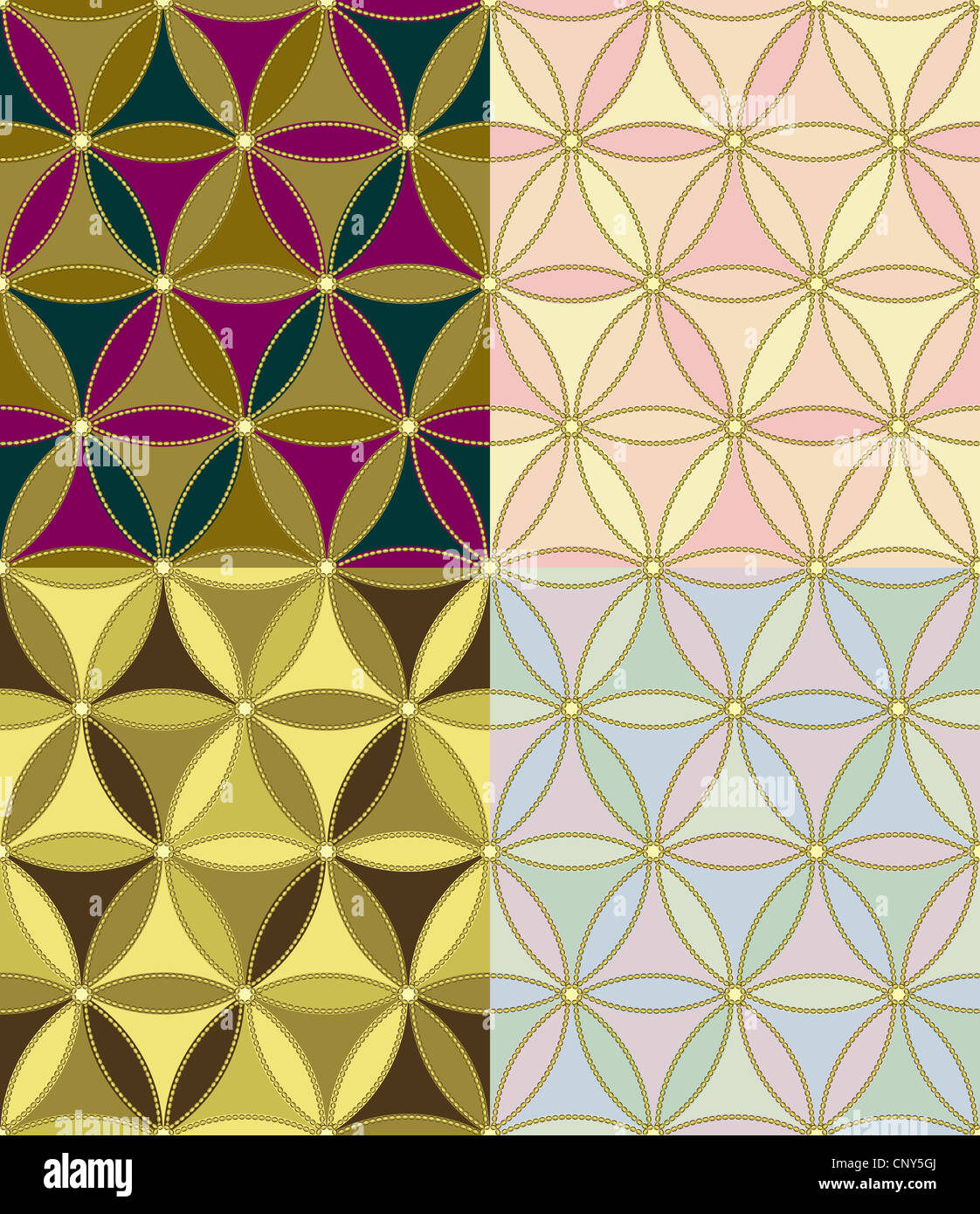 seamless geometric pattern of hexagons of four color combinations Stock ...