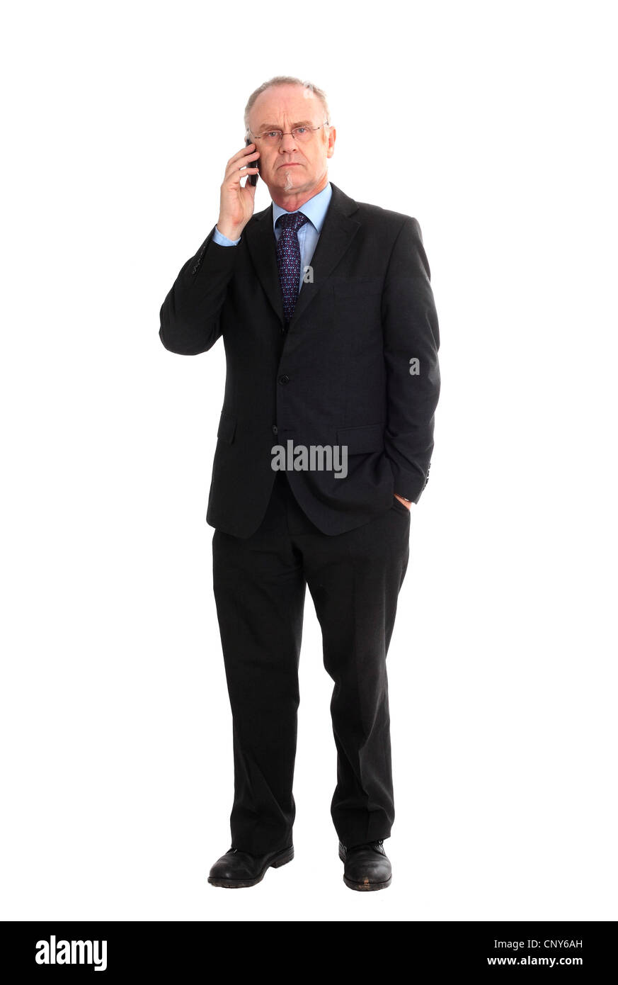 Portrait businessman mobile phone Cut Out Stock Images & Pictures - Alamy