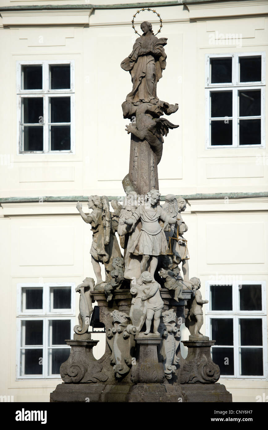 Immaculata Maria pillar in the city center of Banska Stiavnica ...