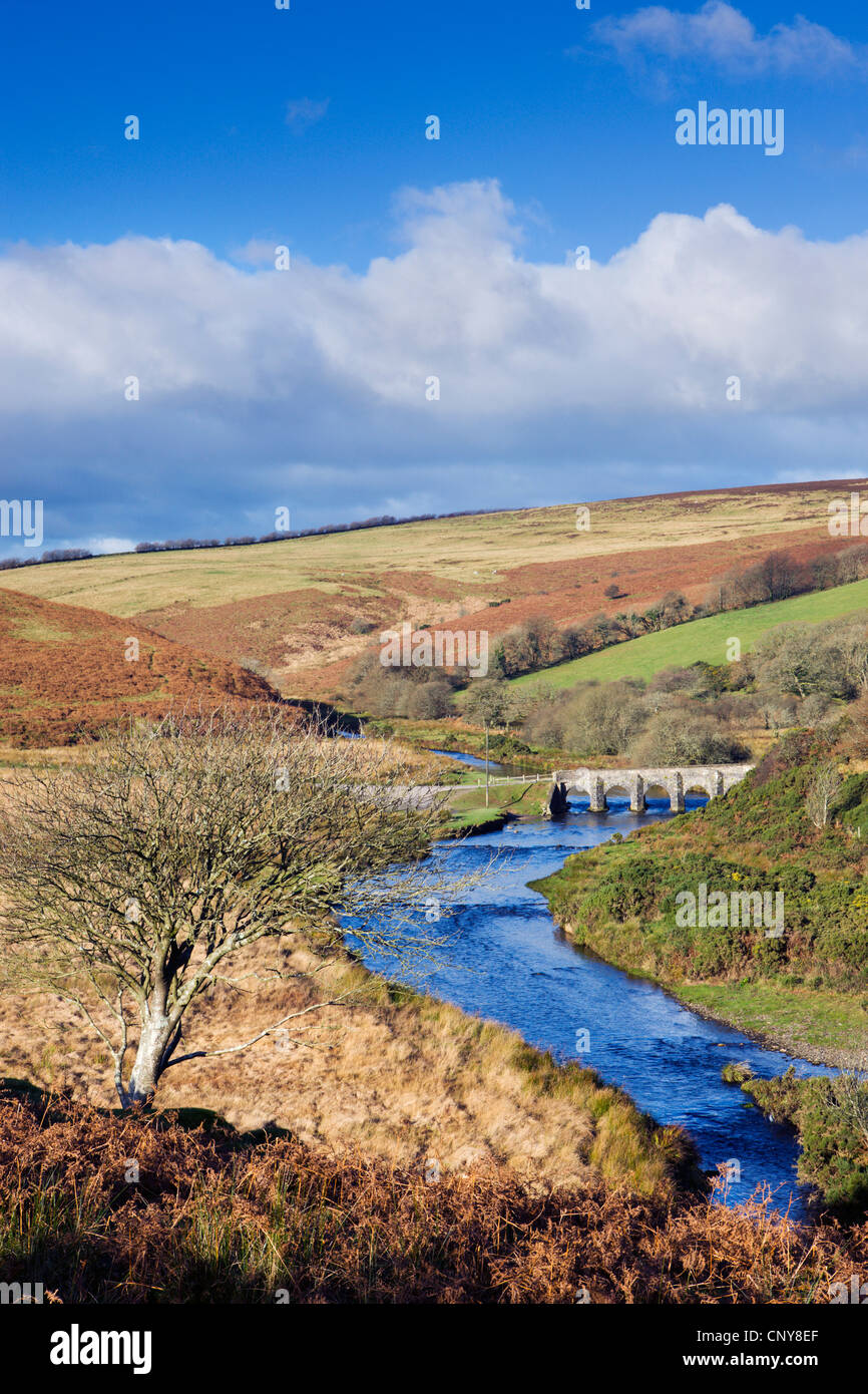 Landacre Bridge spanning the River Barle near Withypool, Exmoor ...