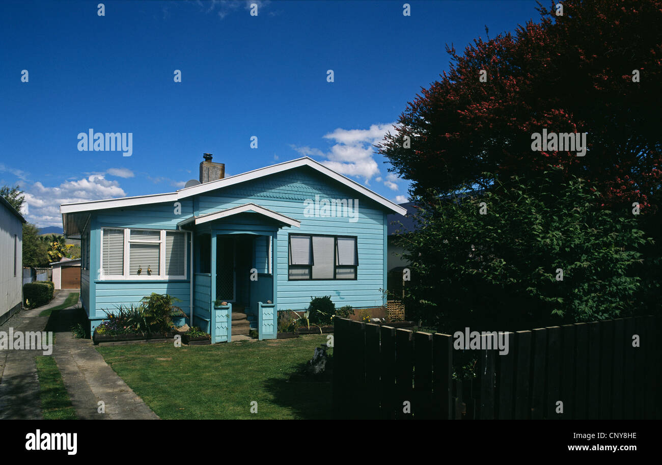 A typical building wooden "batch" house in the country town of ...