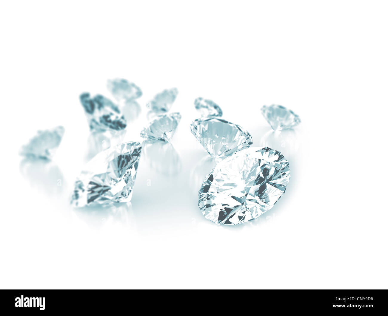 Group of diamonds on white background Stock Photo - Alamy