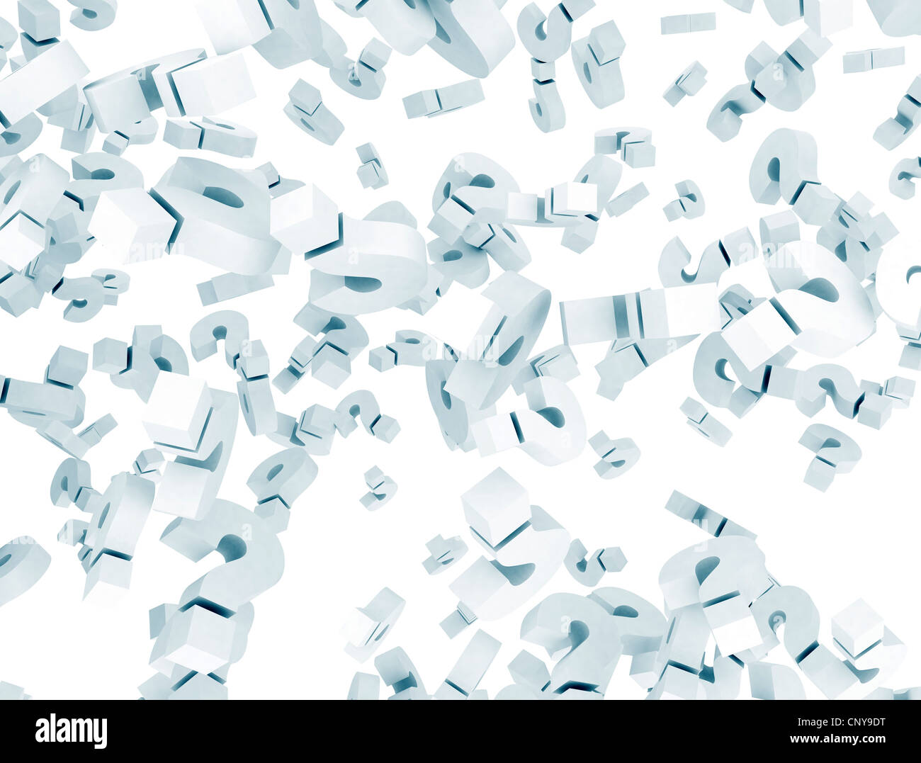 3d question marks isolated on white background Stock Photo - Alamy