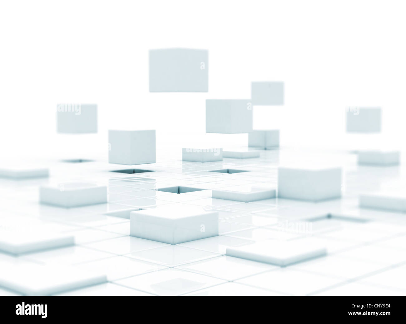 Flying 3d building blocks Stock Photo - Alamy